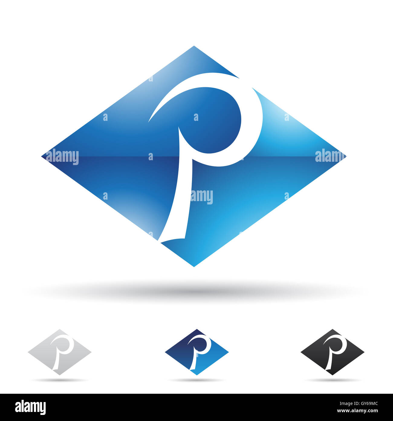 Vector illustration of abstract icons based on the letter P Stock Photo ...