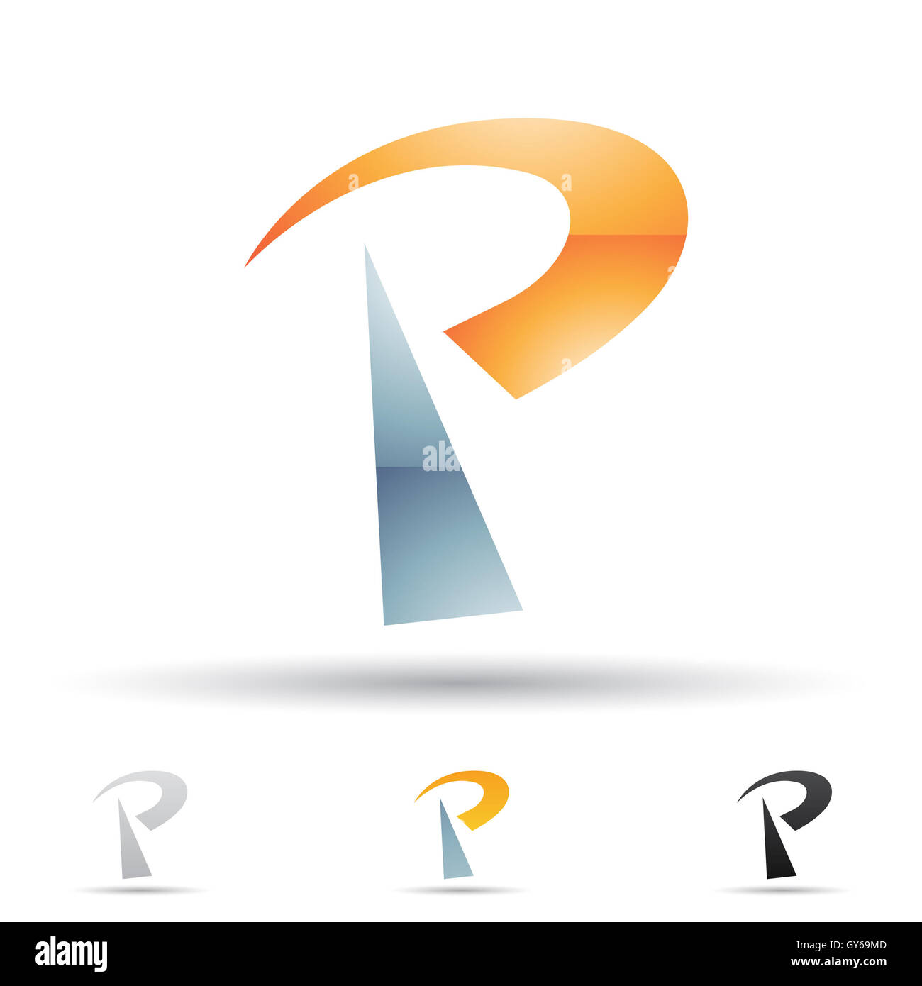 Vector illustration of abstract icons based on the letter P Stock Photo ...