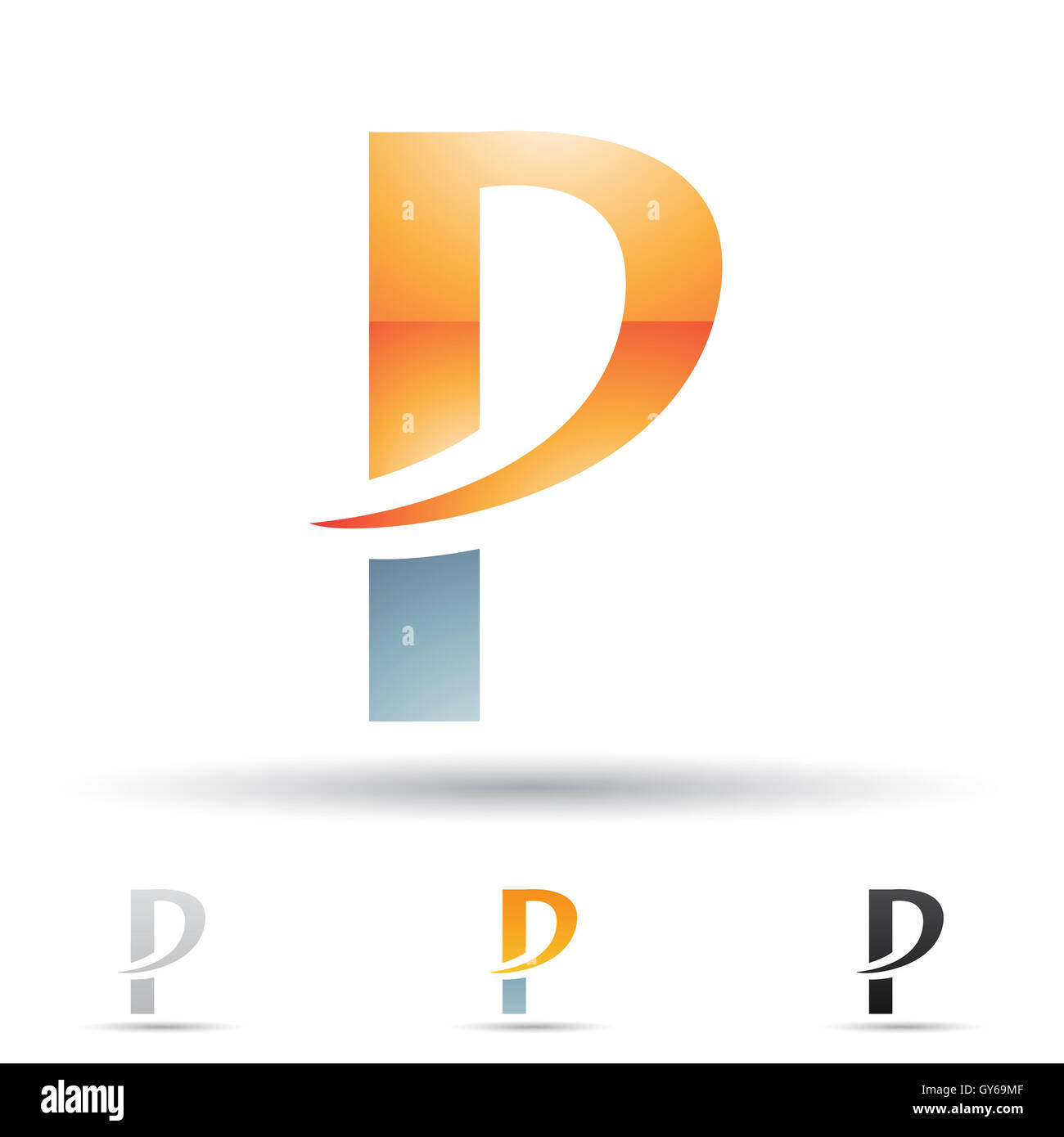 Vector illustration of abstract icons based on the letter P Stock Photo ...