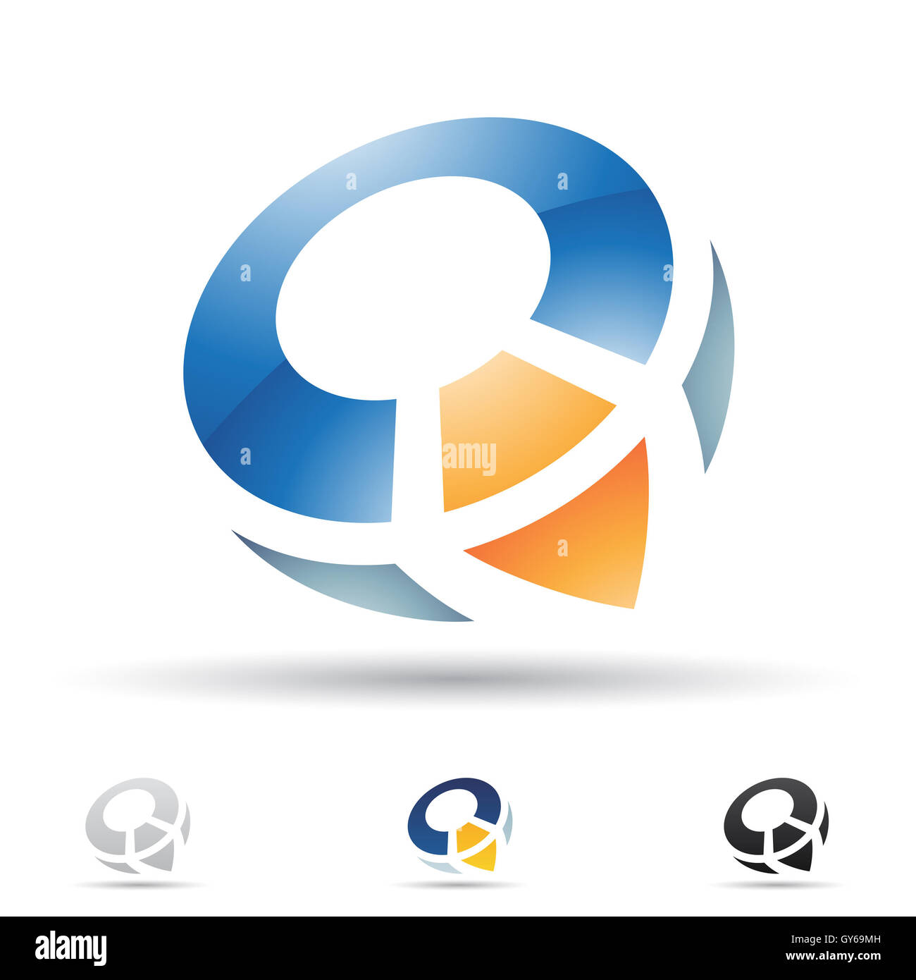 Vector illustration of abstract icons based on the letter Q Stock Photo ...