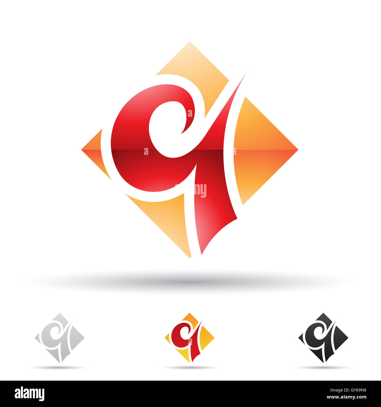 Vector illustration of abstract icons based on the letter Q Stock Photo ...