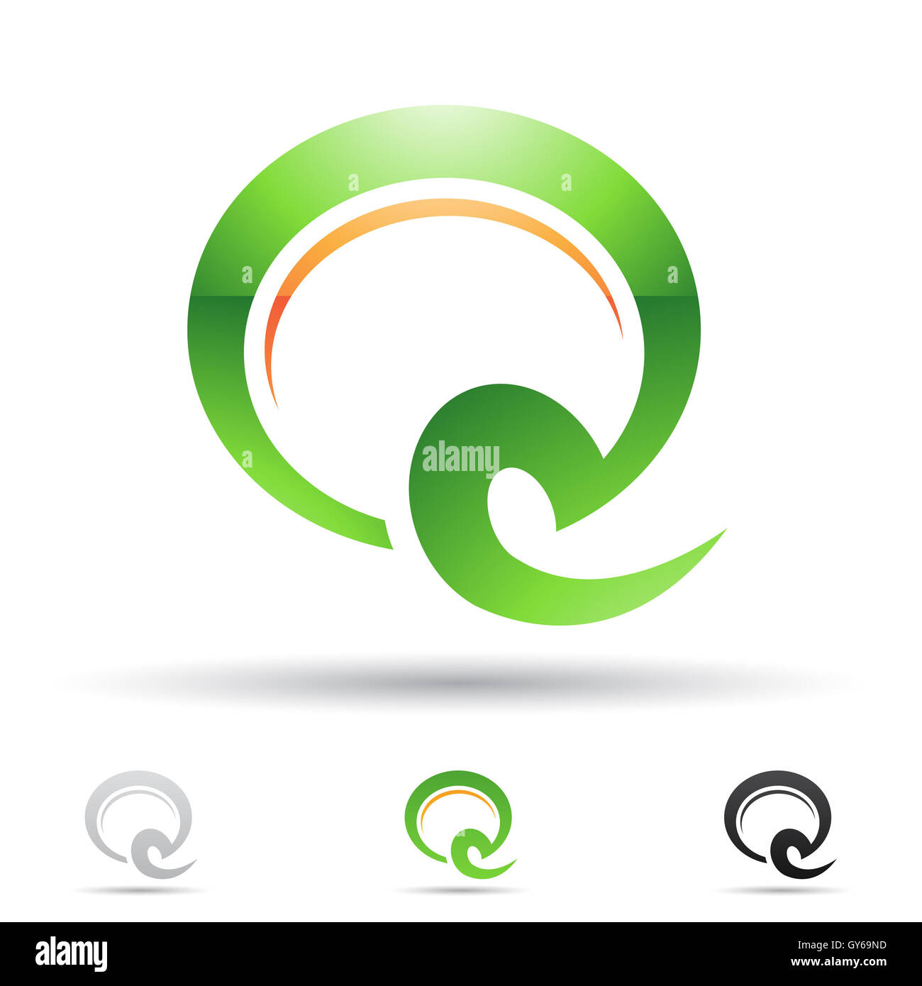 Vector illustration of abstract icons based on the letter Q Stock Photo ...