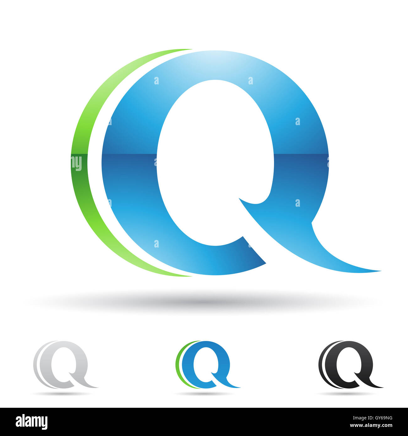 Vector illustration of abstract icons based on the letter Q Stock Photo ...