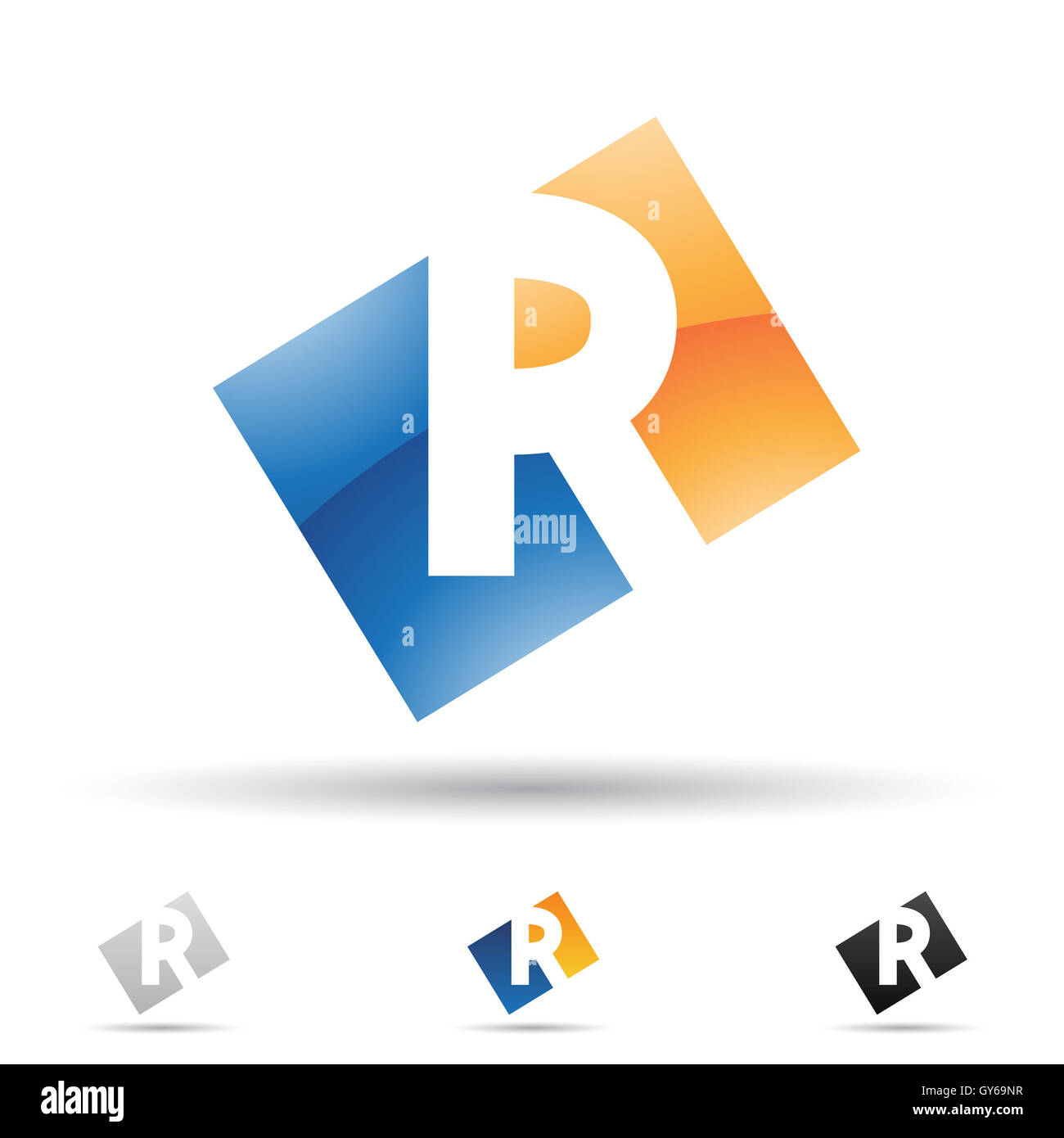 Vector illustration of abstract icons based on the letter R Stock Photo ...