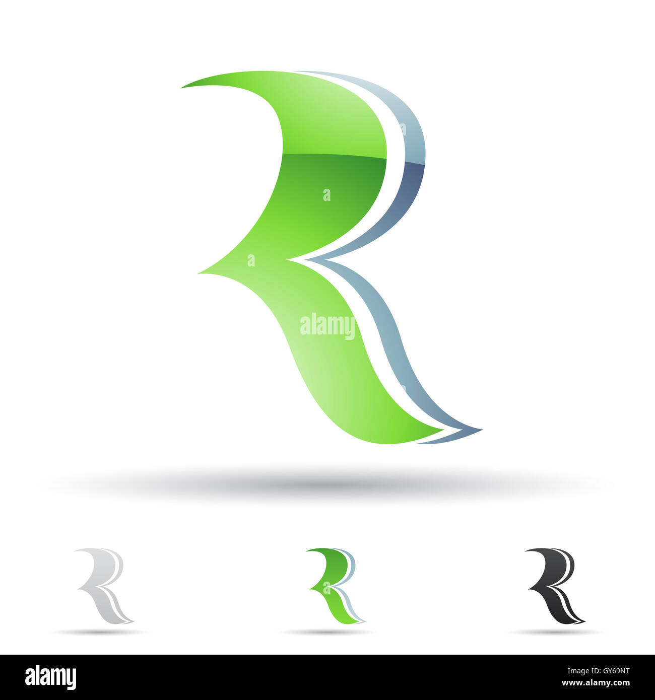 Vector illustration of abstract icons based on the letter R Stock Photo ...