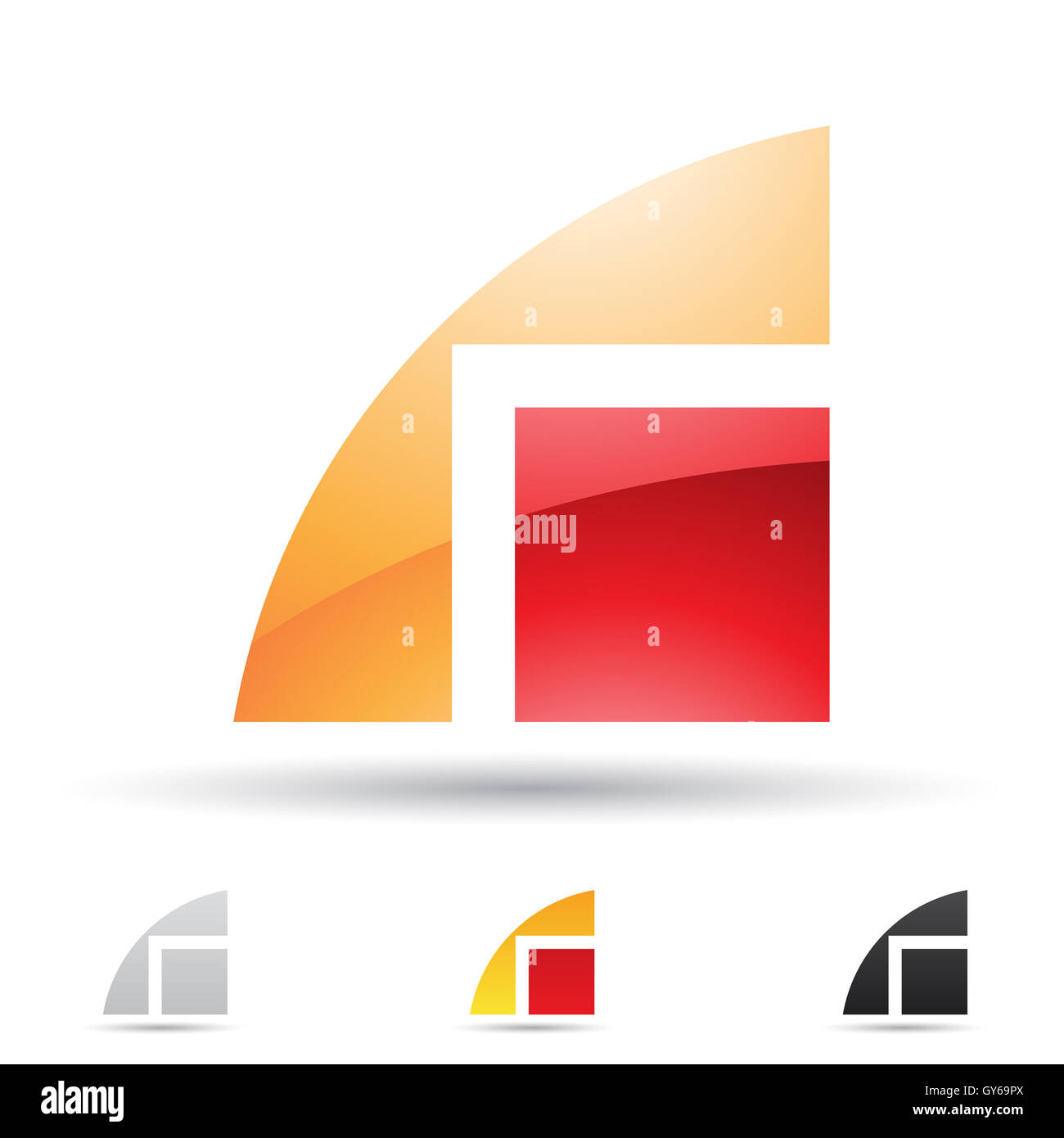Vector illustration of abstract icons based on the letter R Stock Photo ...
