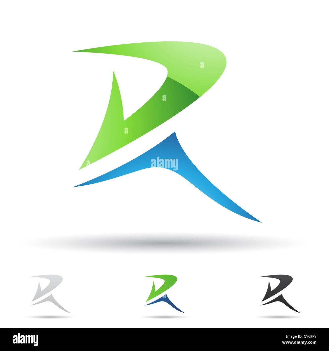 Vector illustration of abstract icons based on the letter R Stock Photo ...