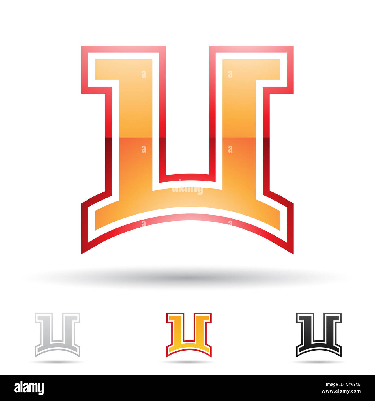 Vector illustration of abstract icons based on the letter U Stock Photo ...