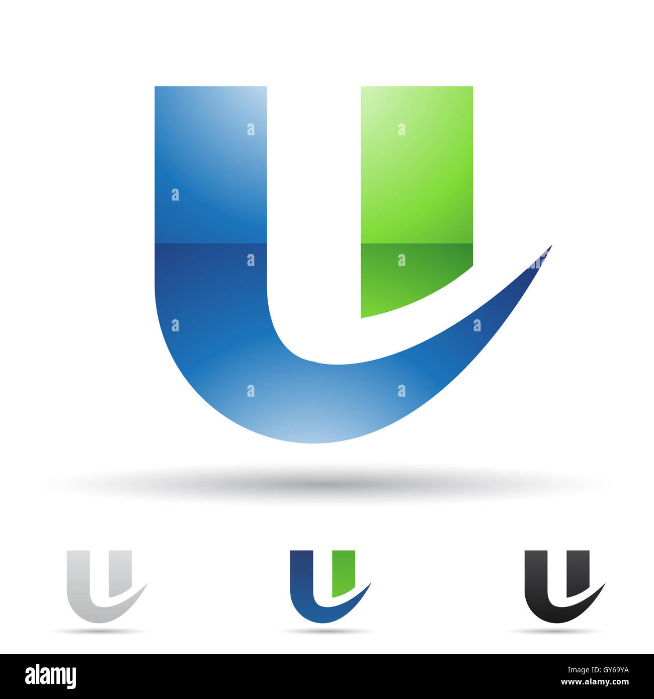 Vector illustration of abstract icons based on the letter U Stock Photo ...