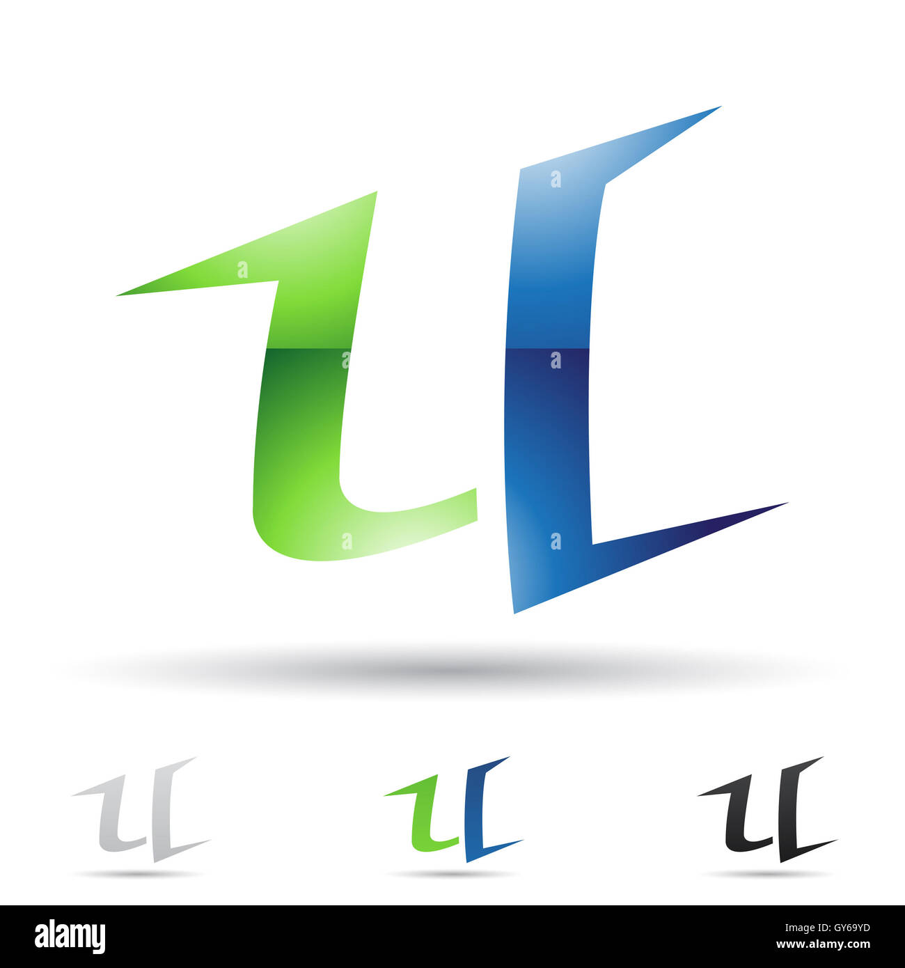 Vector illustration of abstract icons based on the letter U Stock Photo ...