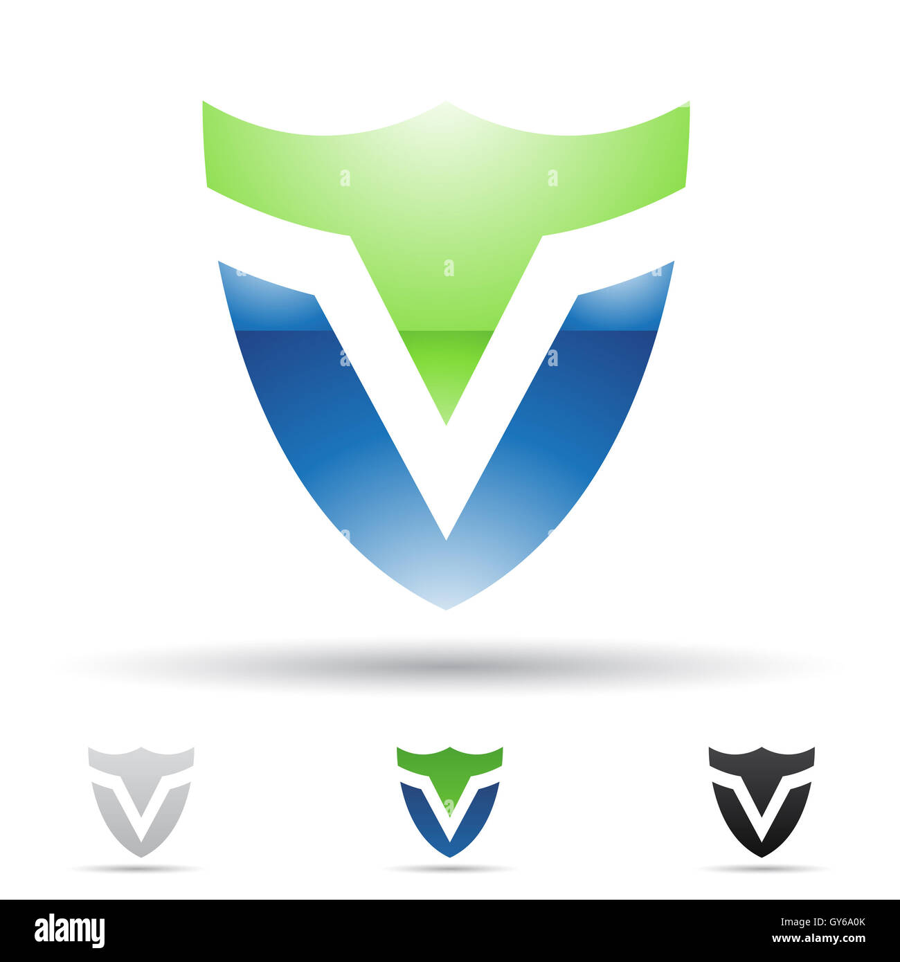 Vector illustration of abstract icons based on the letter V Stock Photo ...