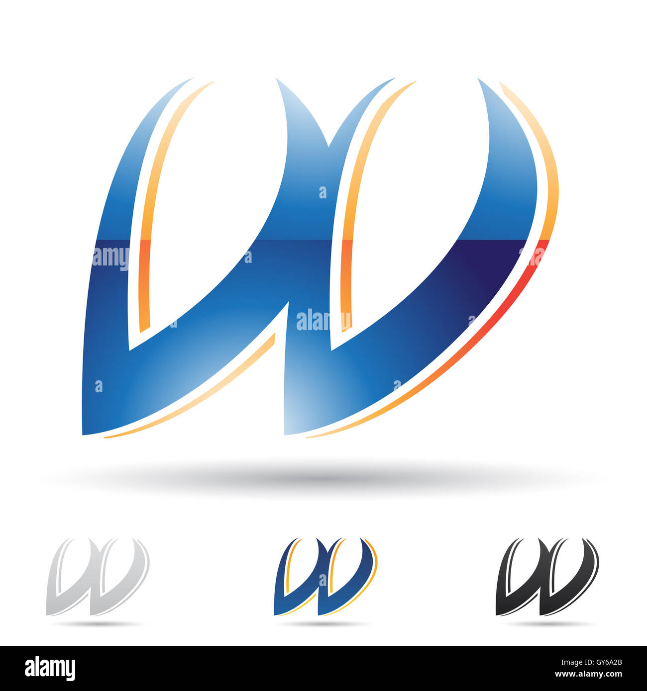 Vector illustration of abstract icons based on the letter W Stock Photo ...