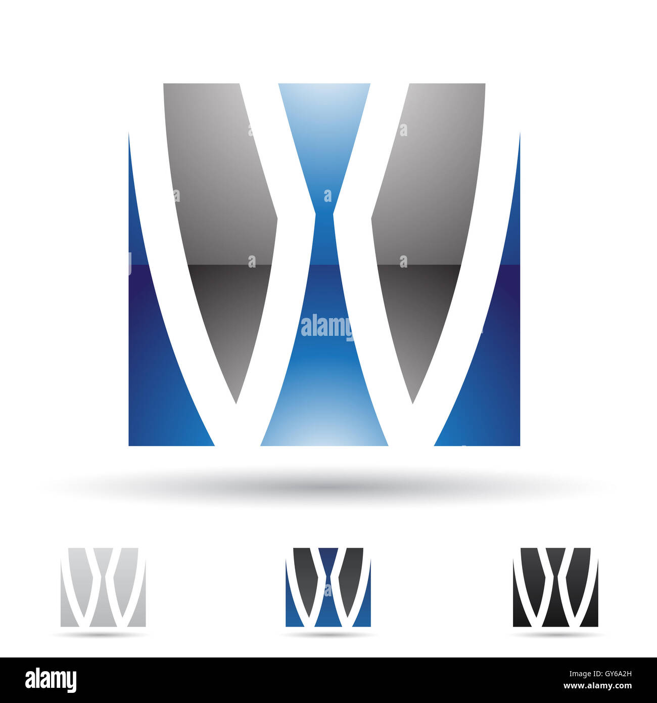 Vector illustration of abstract icons based on the letter W Stock Photo ...