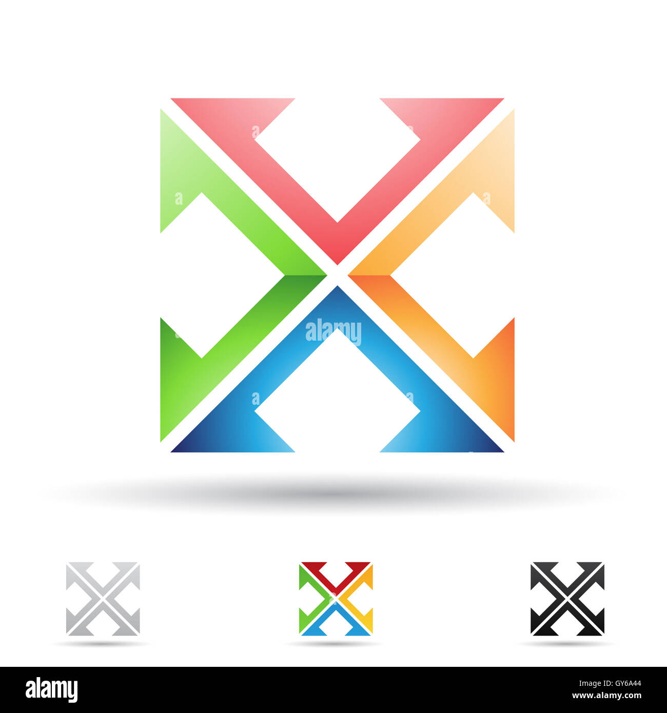 Vector illustration of abstract icons based on the letter X Stock Photo ...