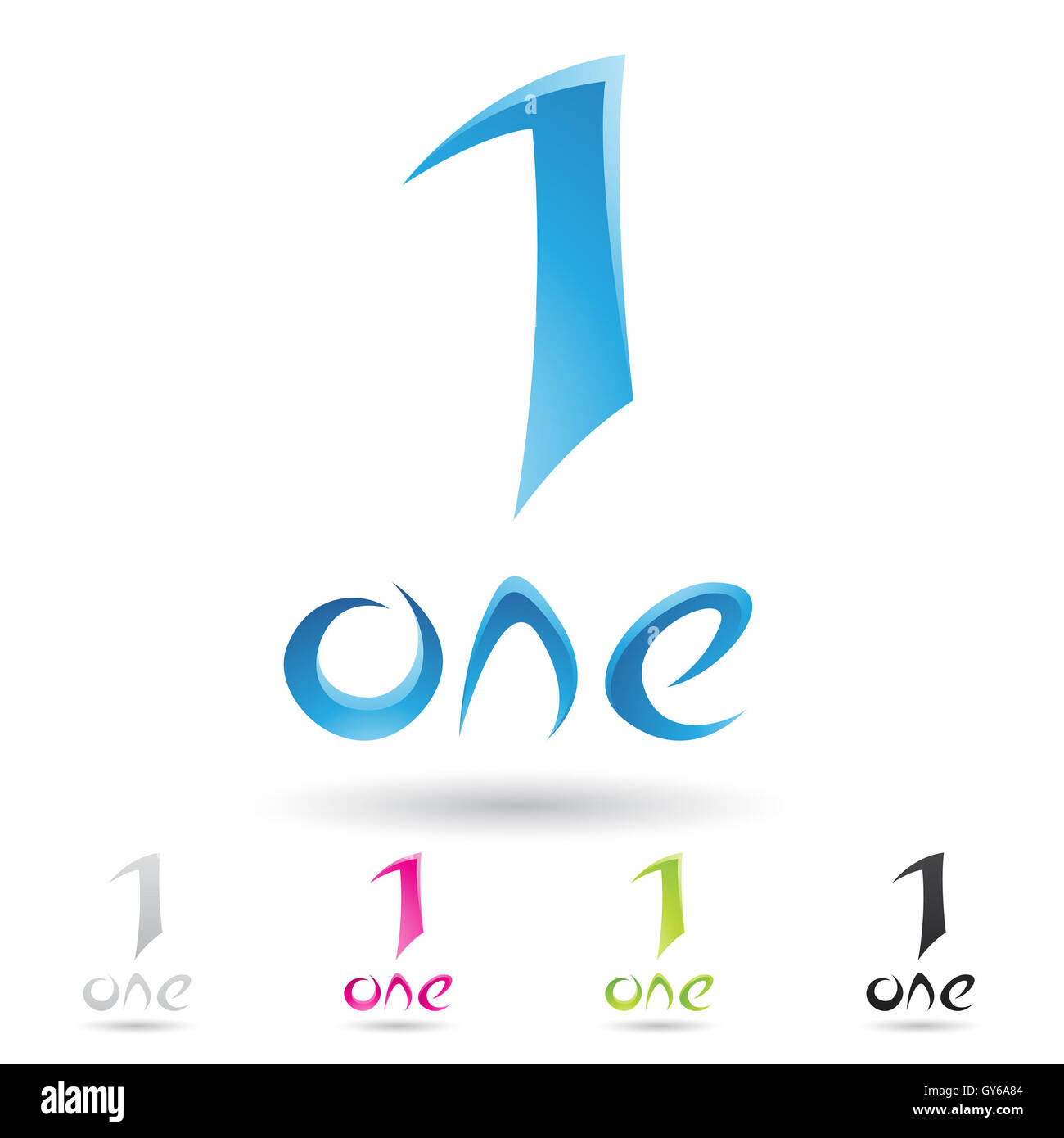 vector illustration of colorful and abstract icons for no: one Stock ...