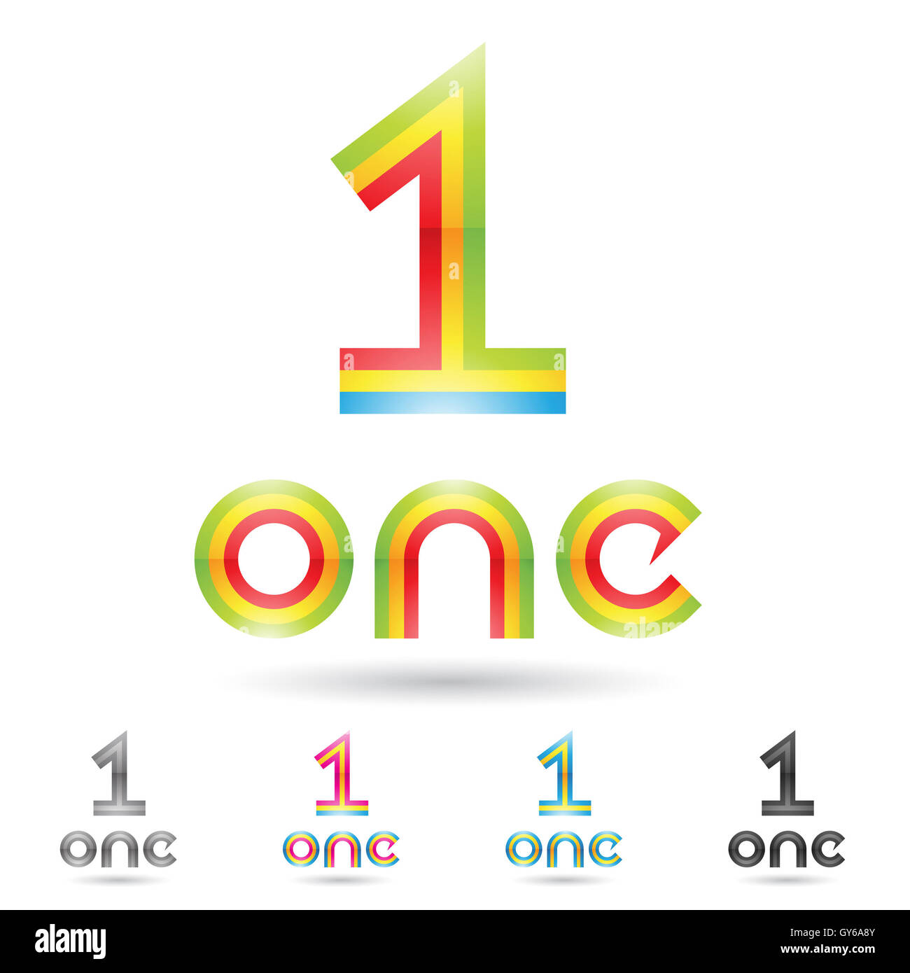 vector illustration of colorful and abstract icons for no one Stock ...