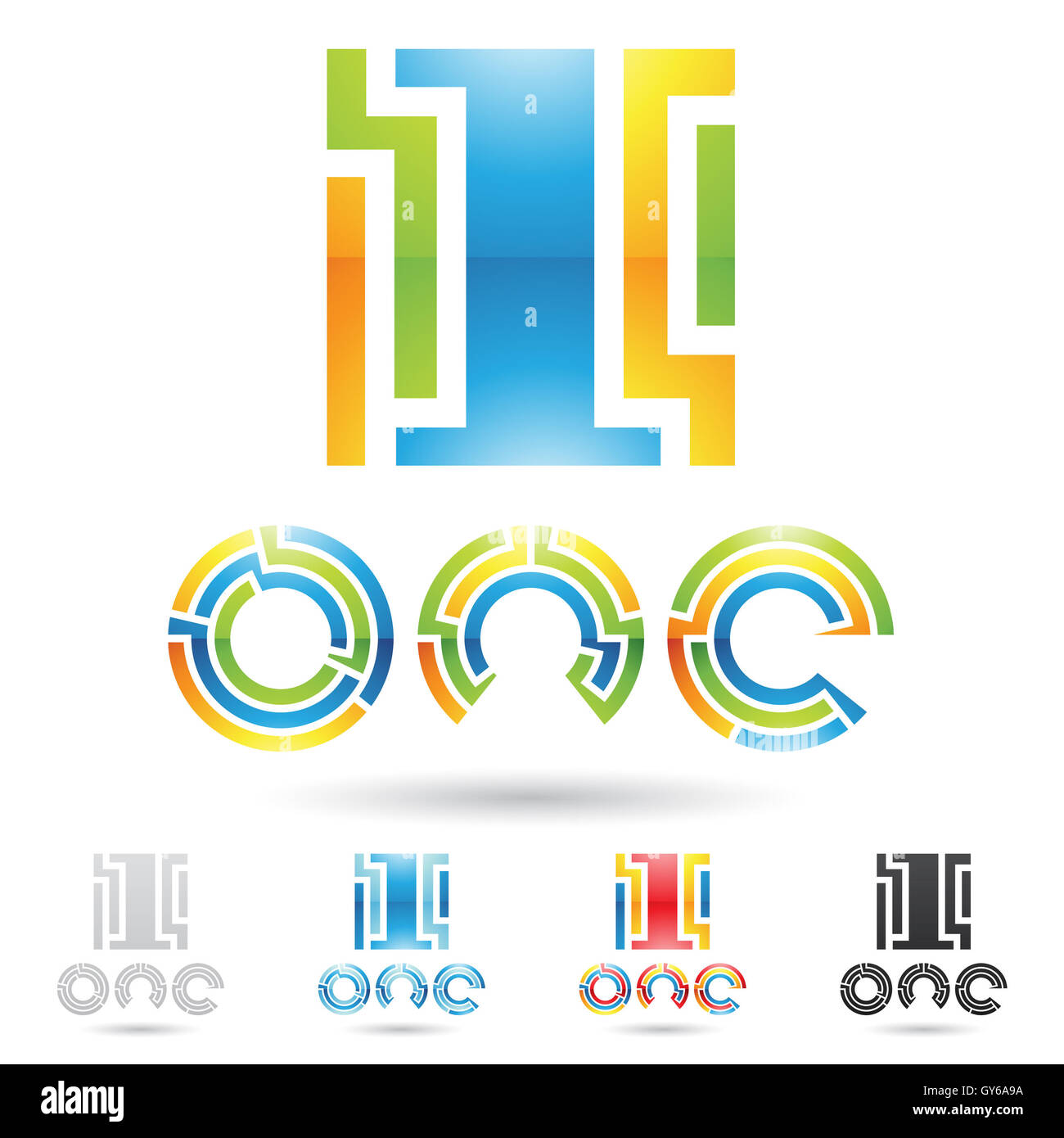 vector illustration of colorful and abstract icons for no one Stock ...