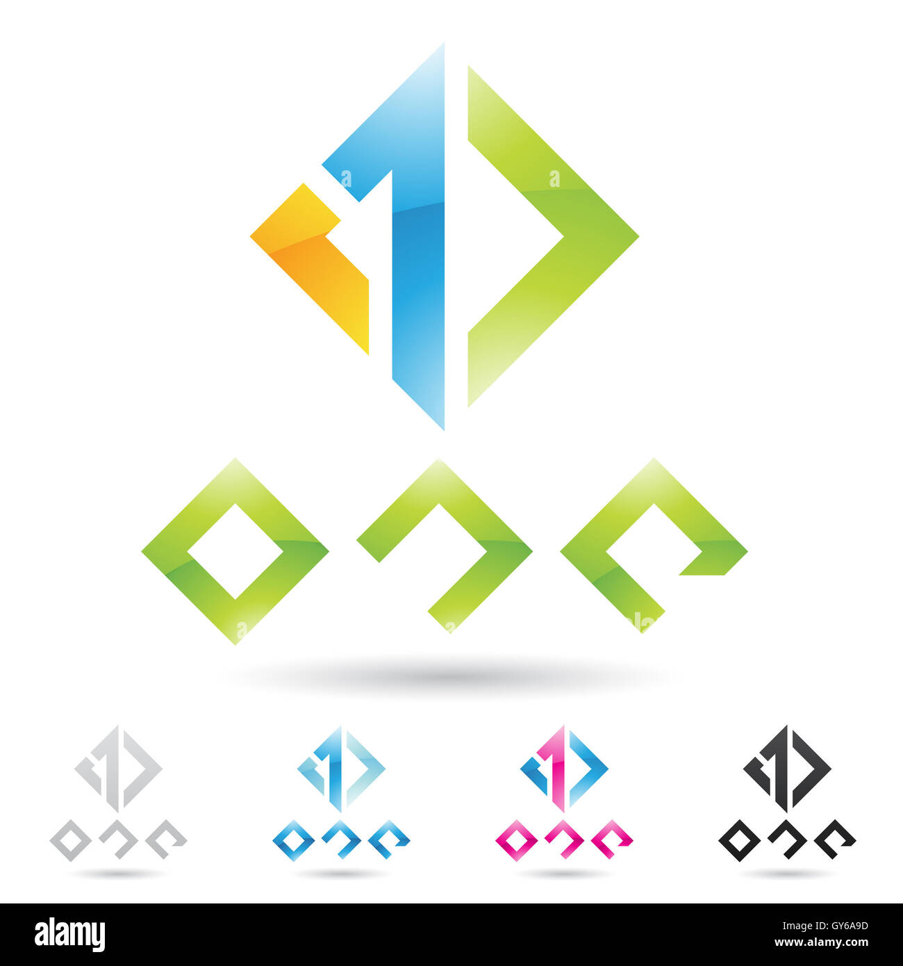 vector illustration of colorful and abstract icons for no one Stock ...