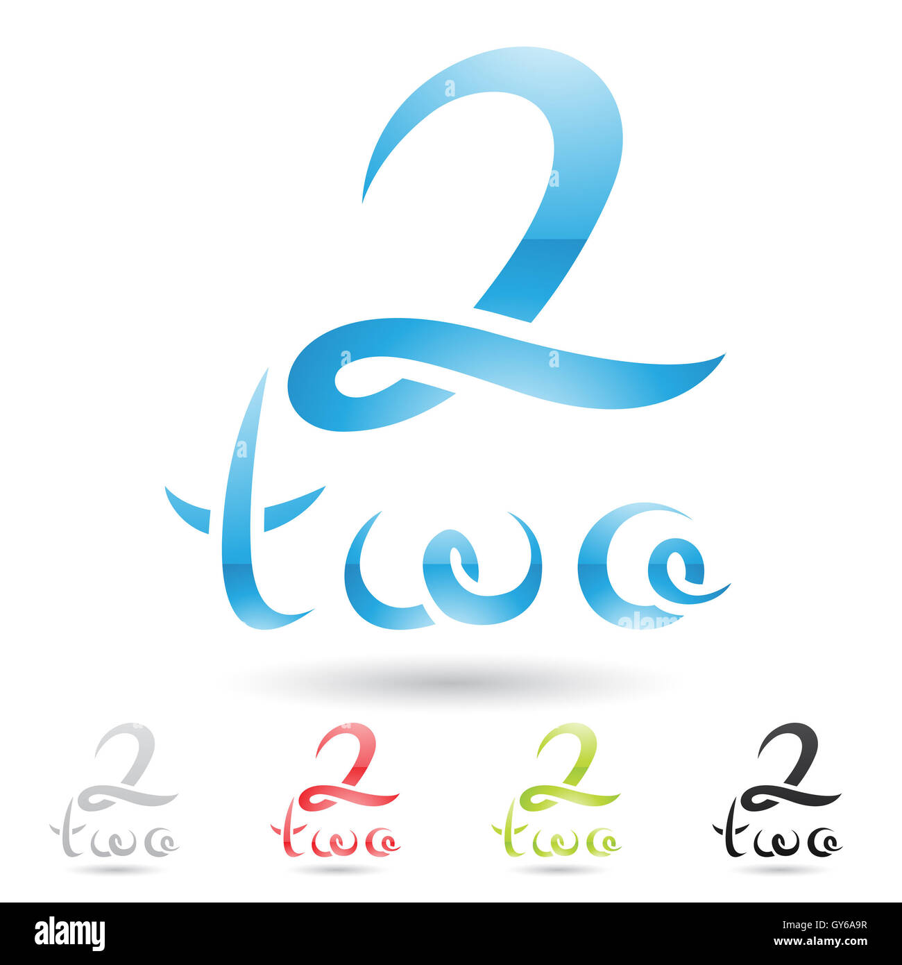 vector illustration of colorful and abstract icons for no two Stock ...