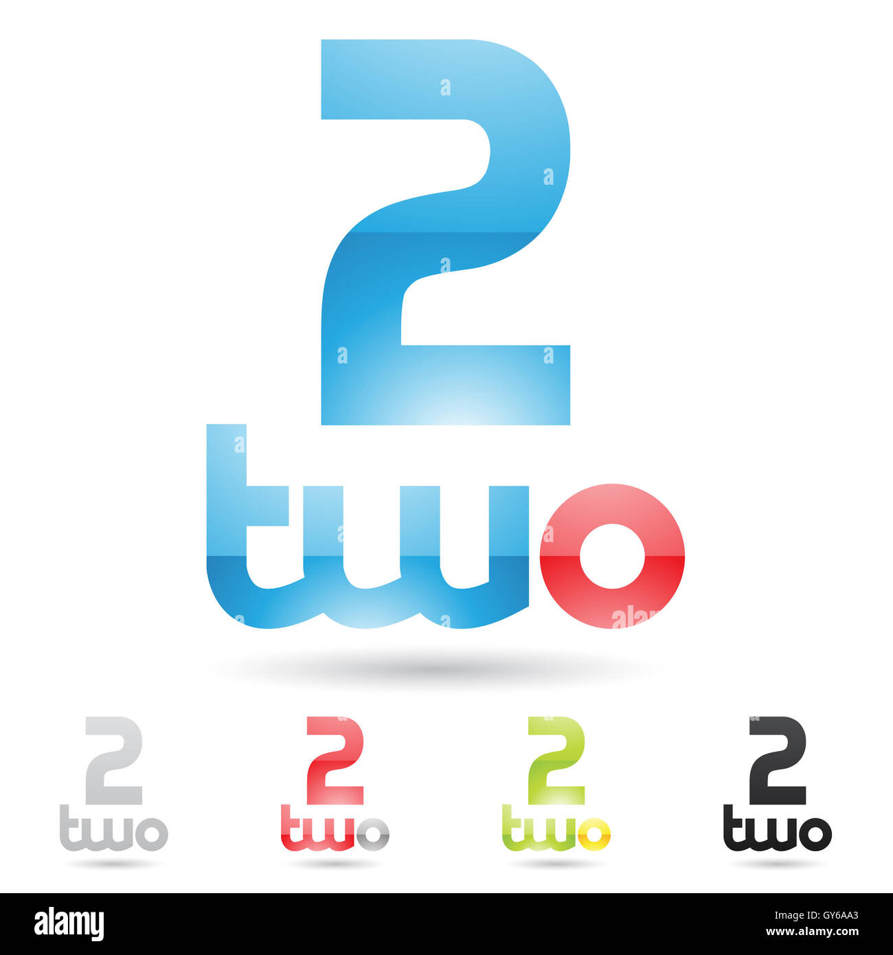 vector illustration of colorful and abstract icons for no two Stock ...