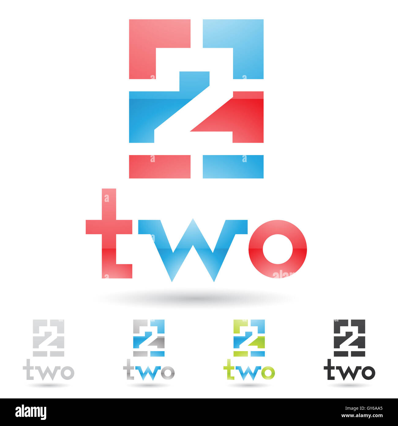 vector illustration of colorful and abstract icons for no two Stock ...