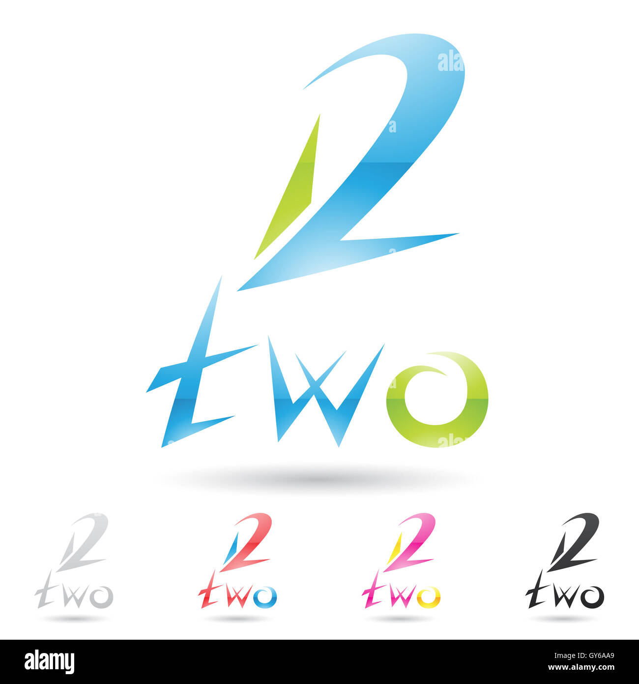 vector illustration of colorful and abstract icons for no two Stock ...