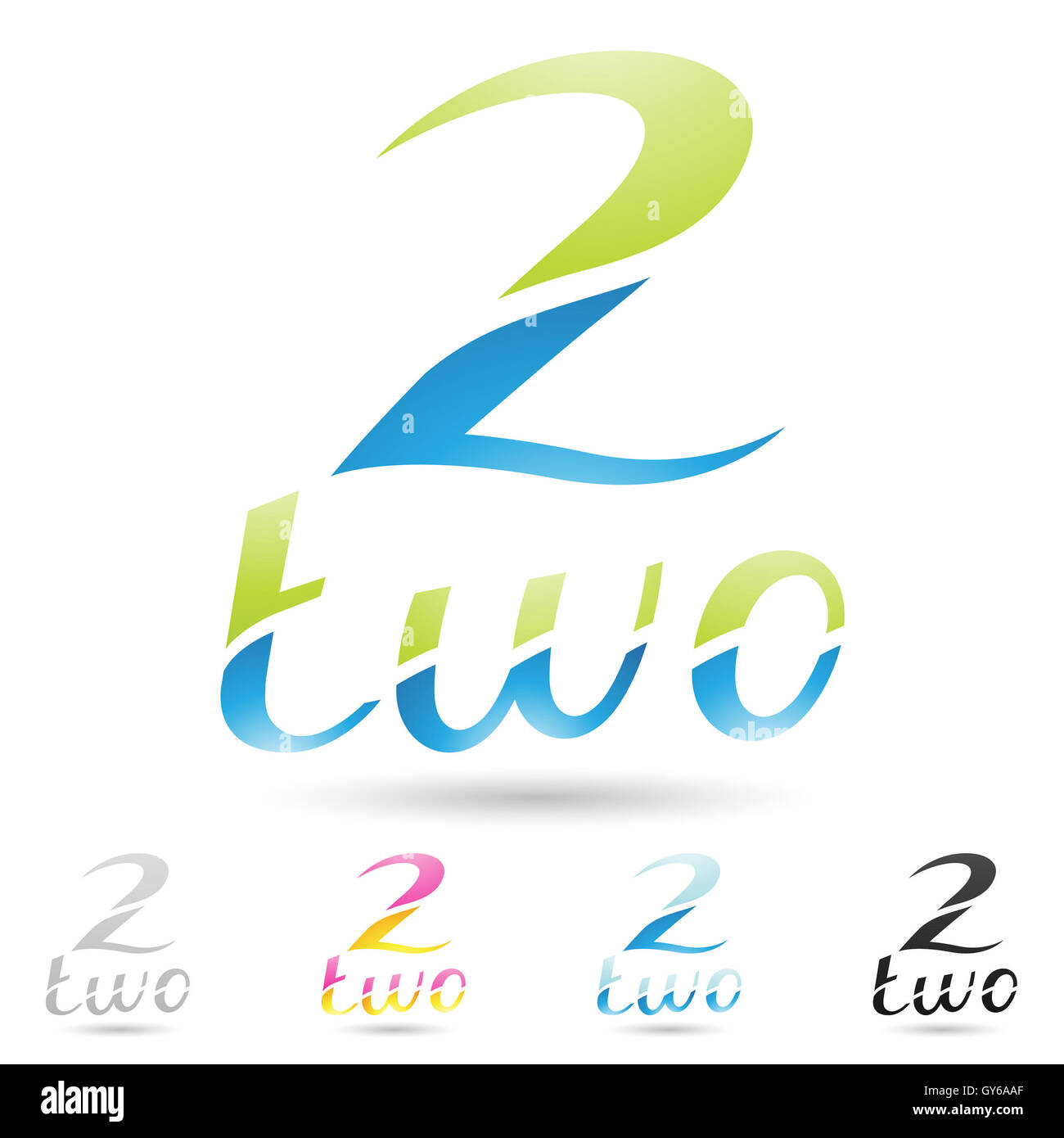 vector illustration of colorful and abstract icons for no two Stock ...