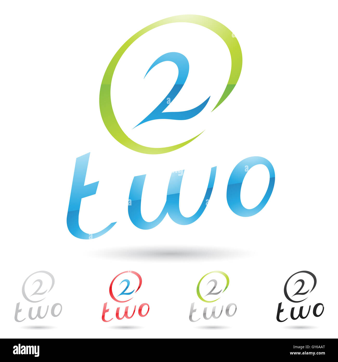 vector illustration of colorful and abstract icons for no two Stock ...