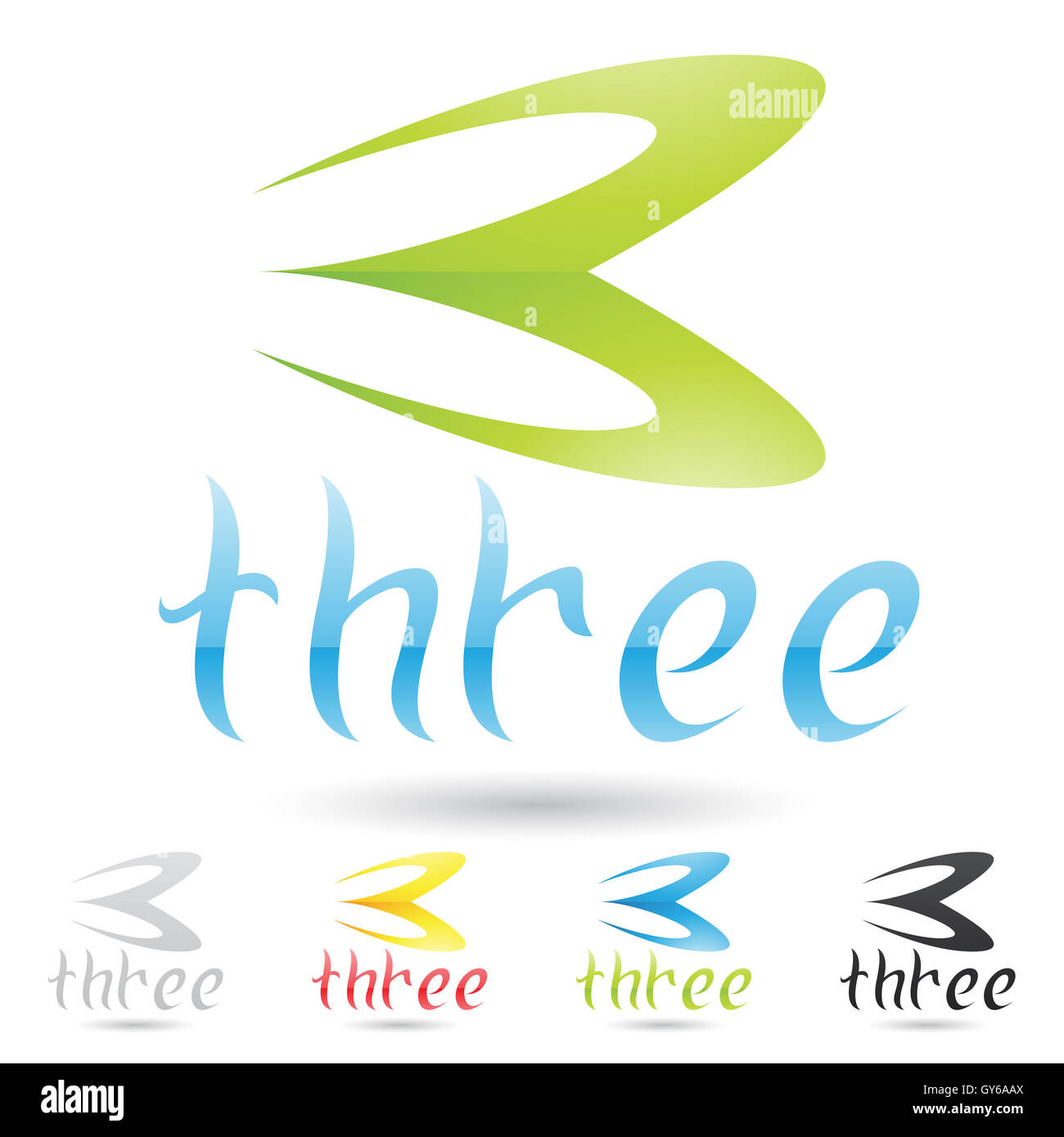 vector illustration of colorful and abstract icons for no three Stock ...