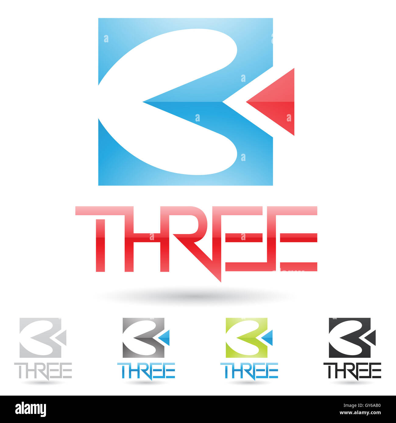 vector illustration of colorful and abstract icons for no three Stock ...