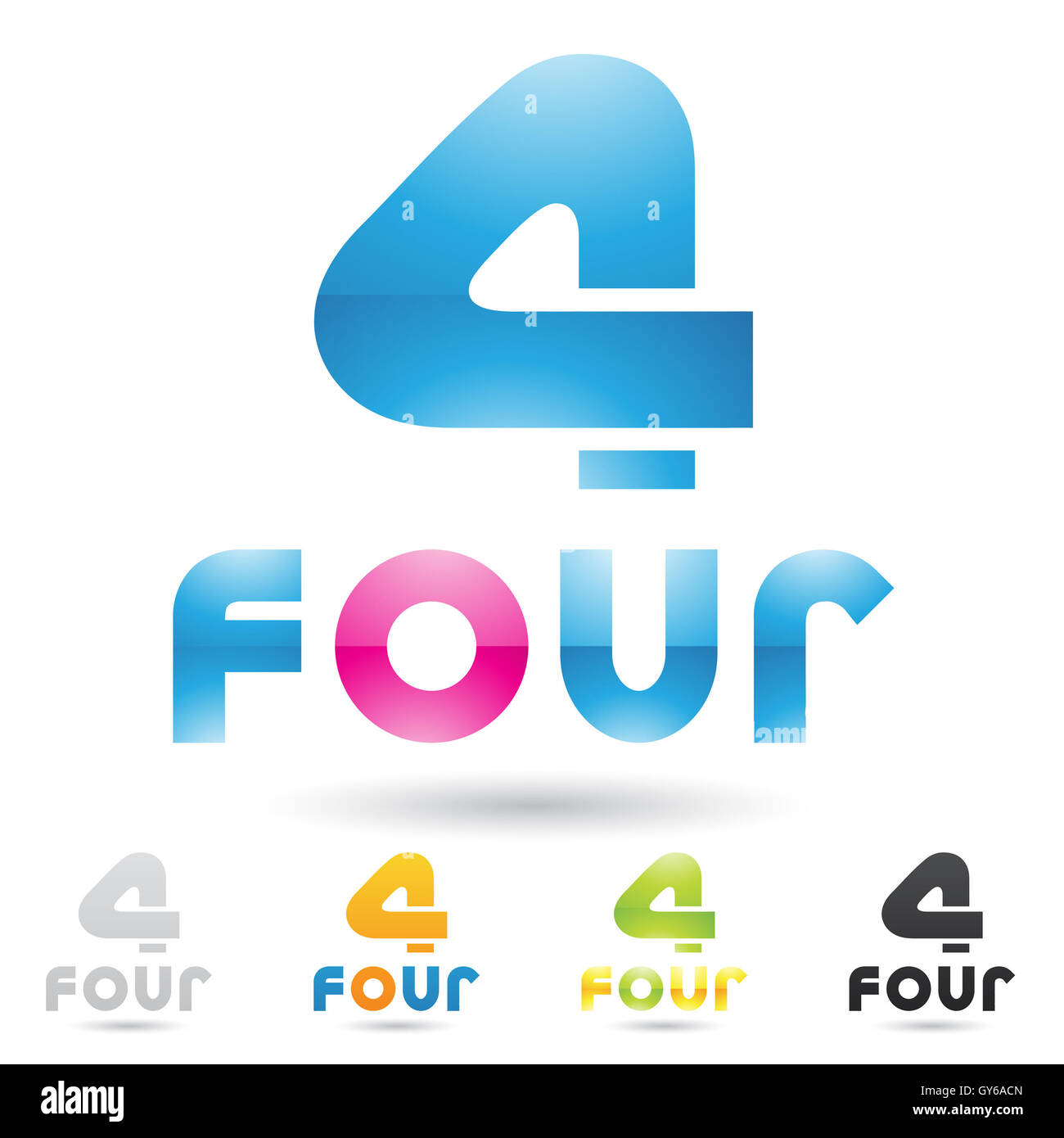 vector illustration of colorful and abstract icons for no four Stock ...