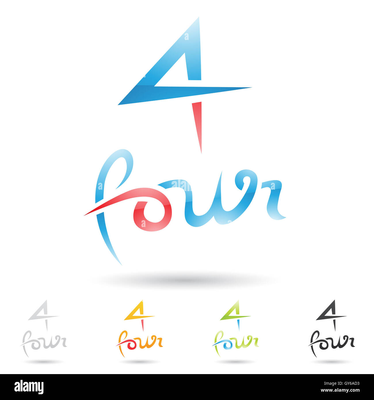 vector illustration of colorful and abstract icons for no four Stock ...