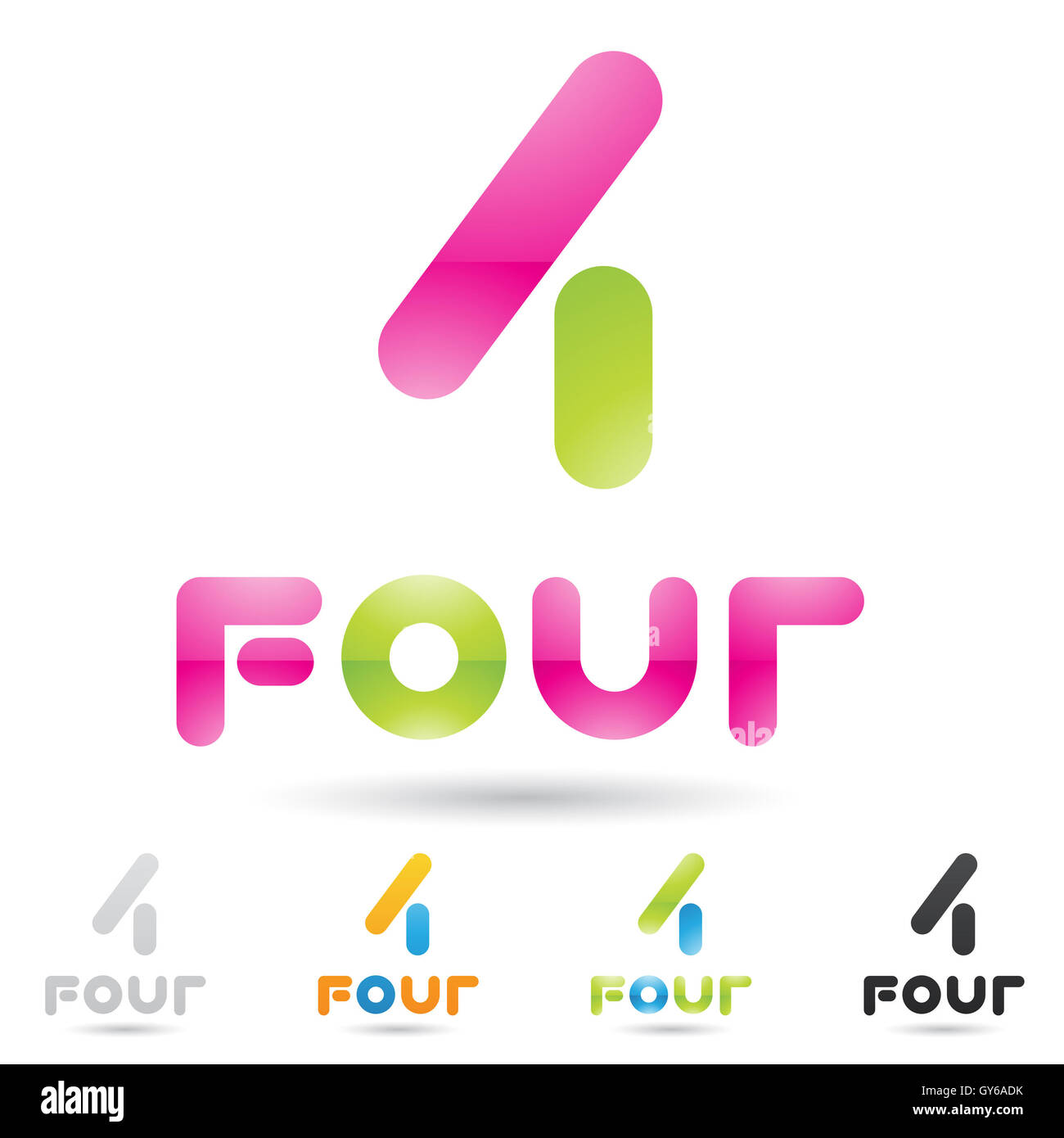 vector illustration of colorful and abstract icons for no four Stock ...