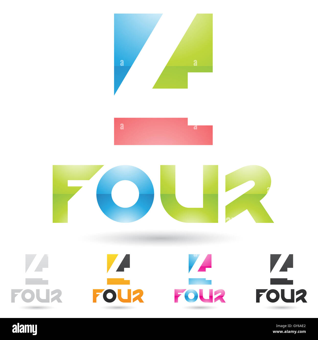 vector illustration of colorful and abstract icons for no four Stock ...