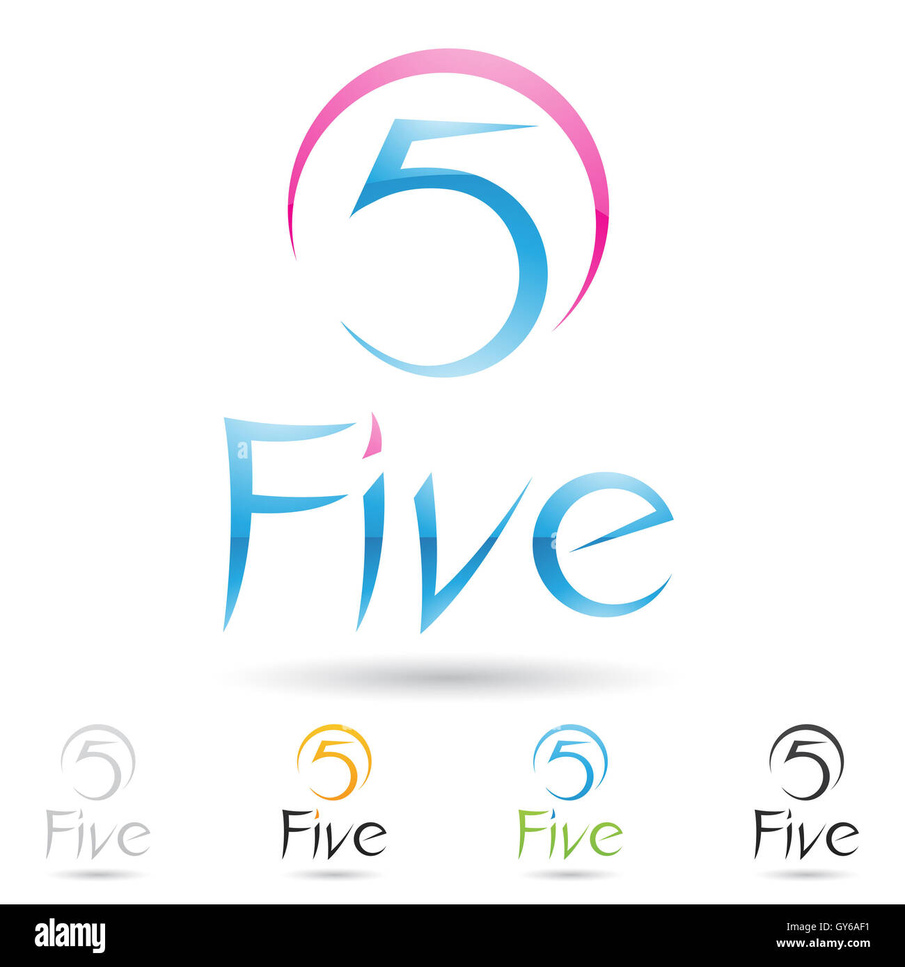 vector illustration of colorful and abstract icons for no five Stock ...