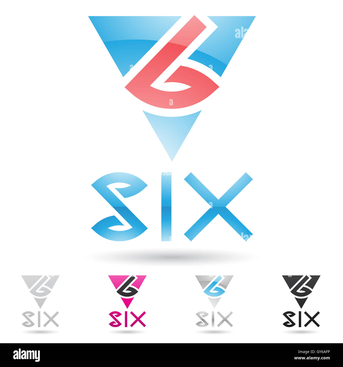 vector illustration of colorful and abstract icons for no six Stock ...