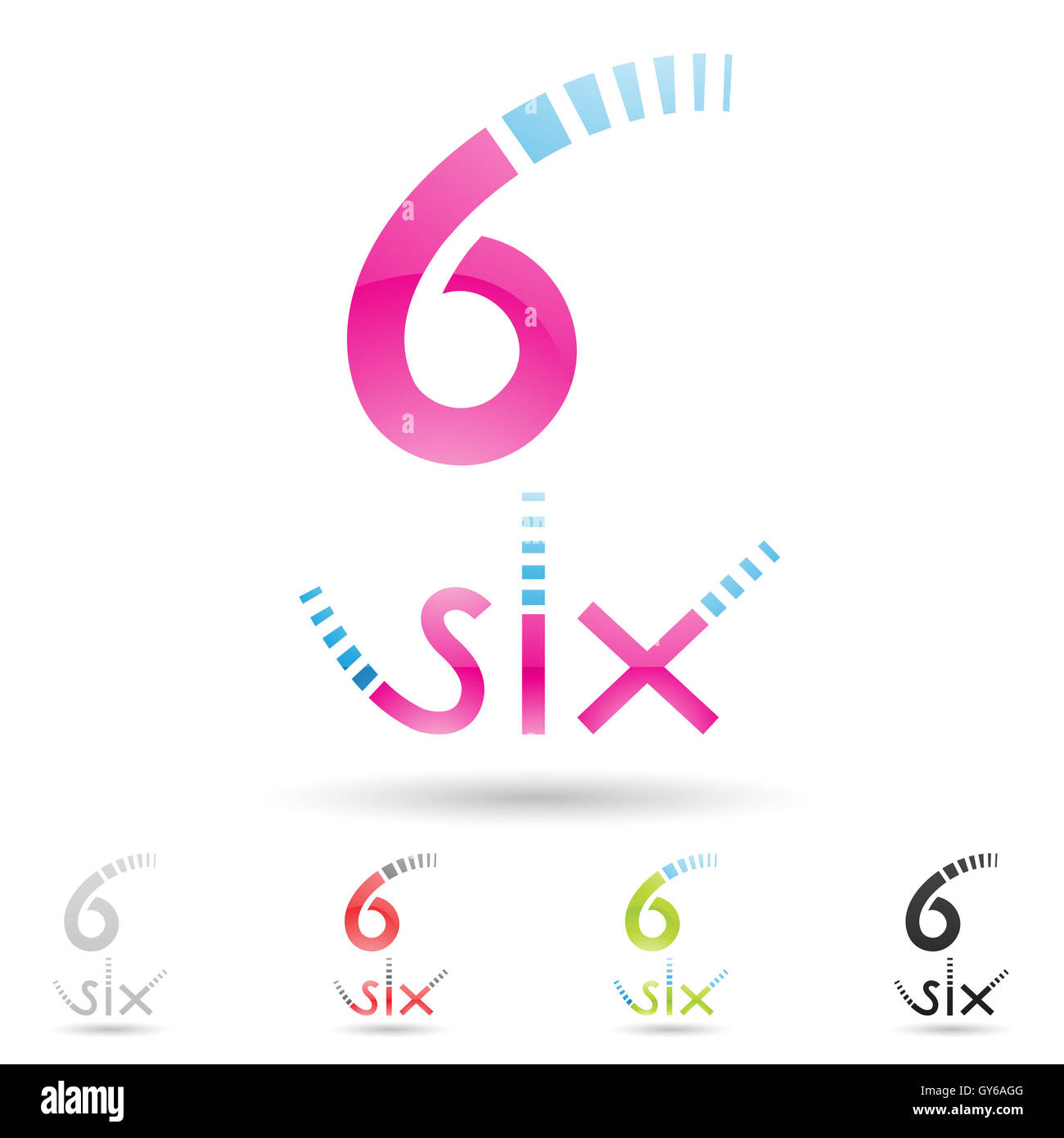 vector illustration of colorful and abstract icons for no six Stock ...