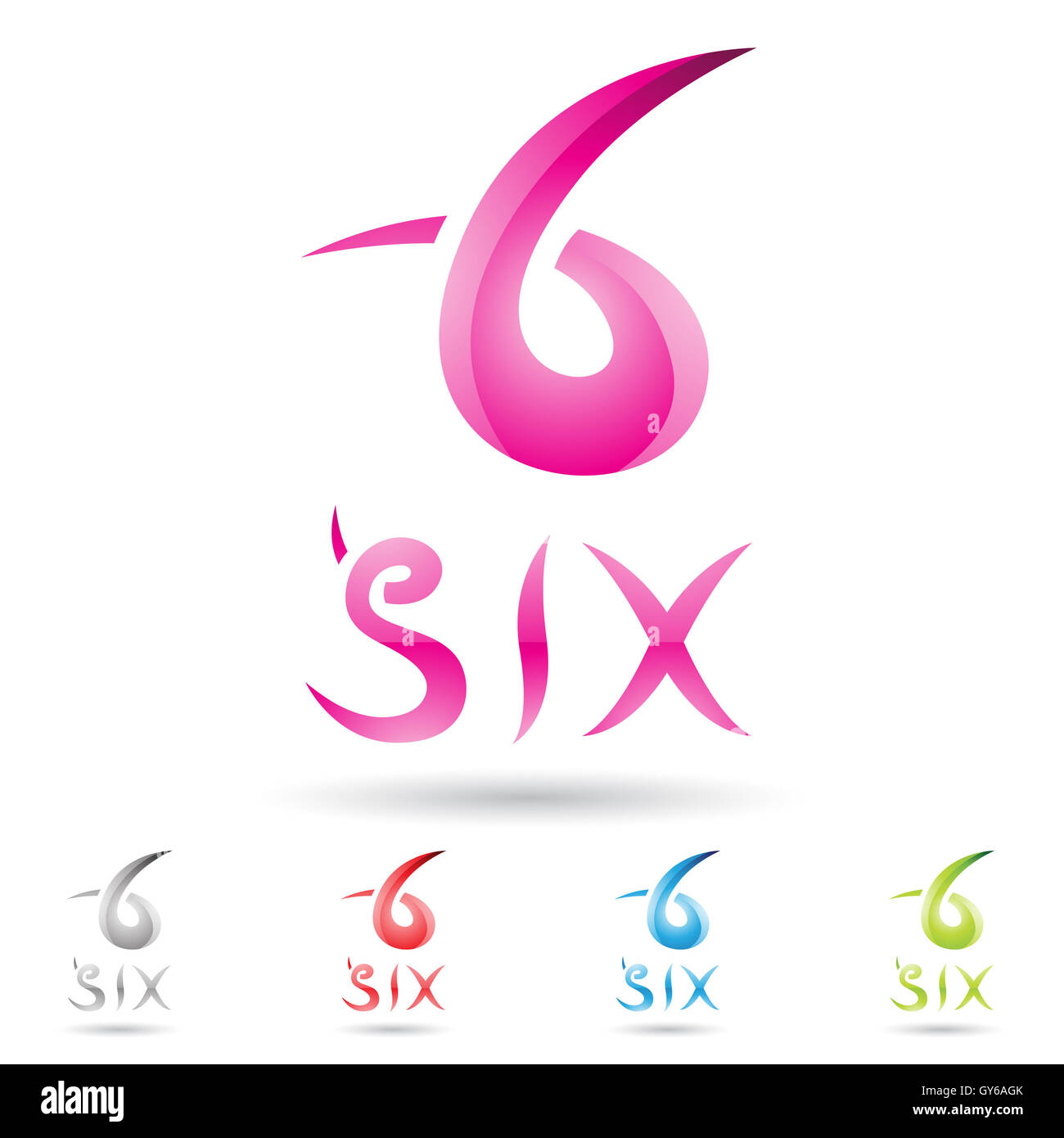 vector illustration of colorful and abstract icons for no six Stock ...