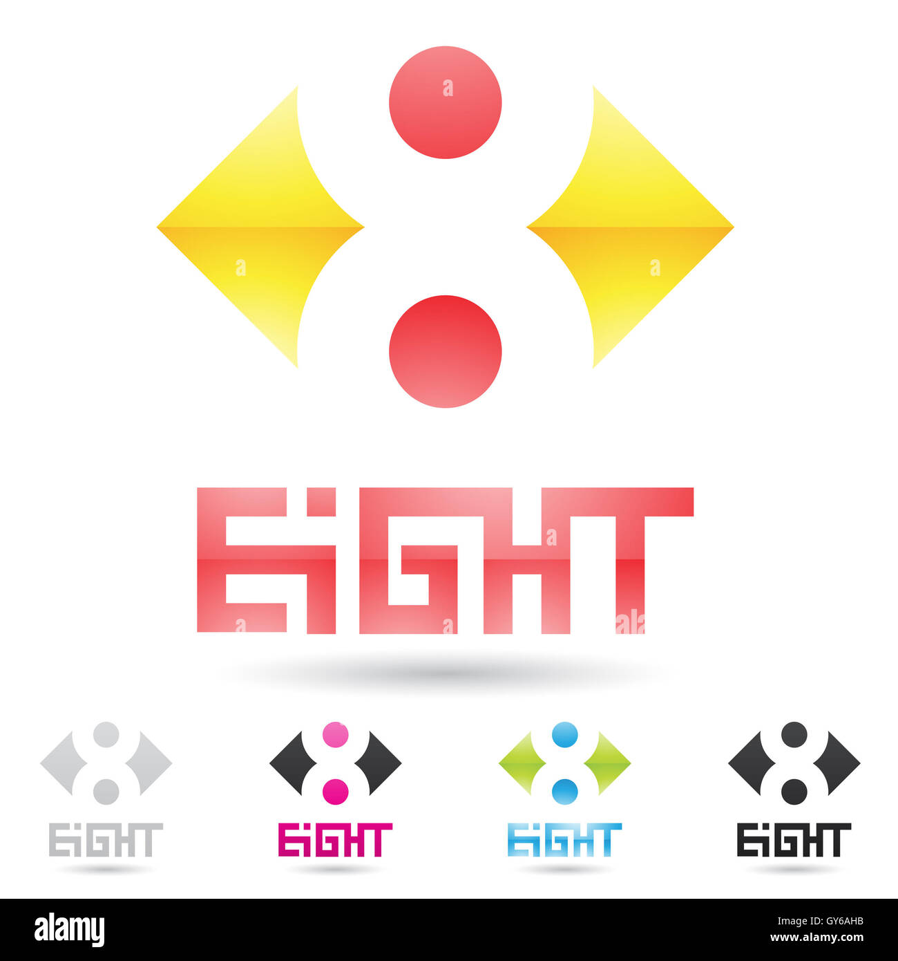 vector illustration of colorful and abstract icons for no eight Stock ...