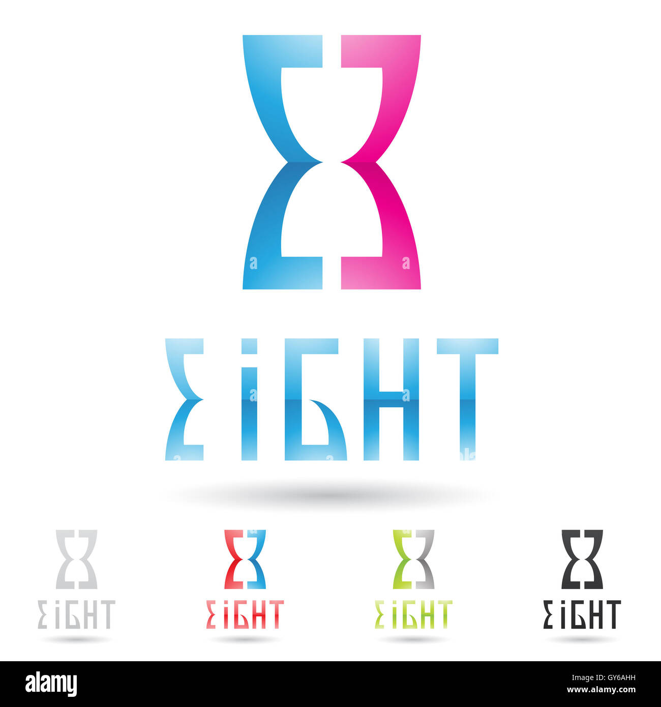 vector illustration of colorful and abstract icons for no eight Stock ...