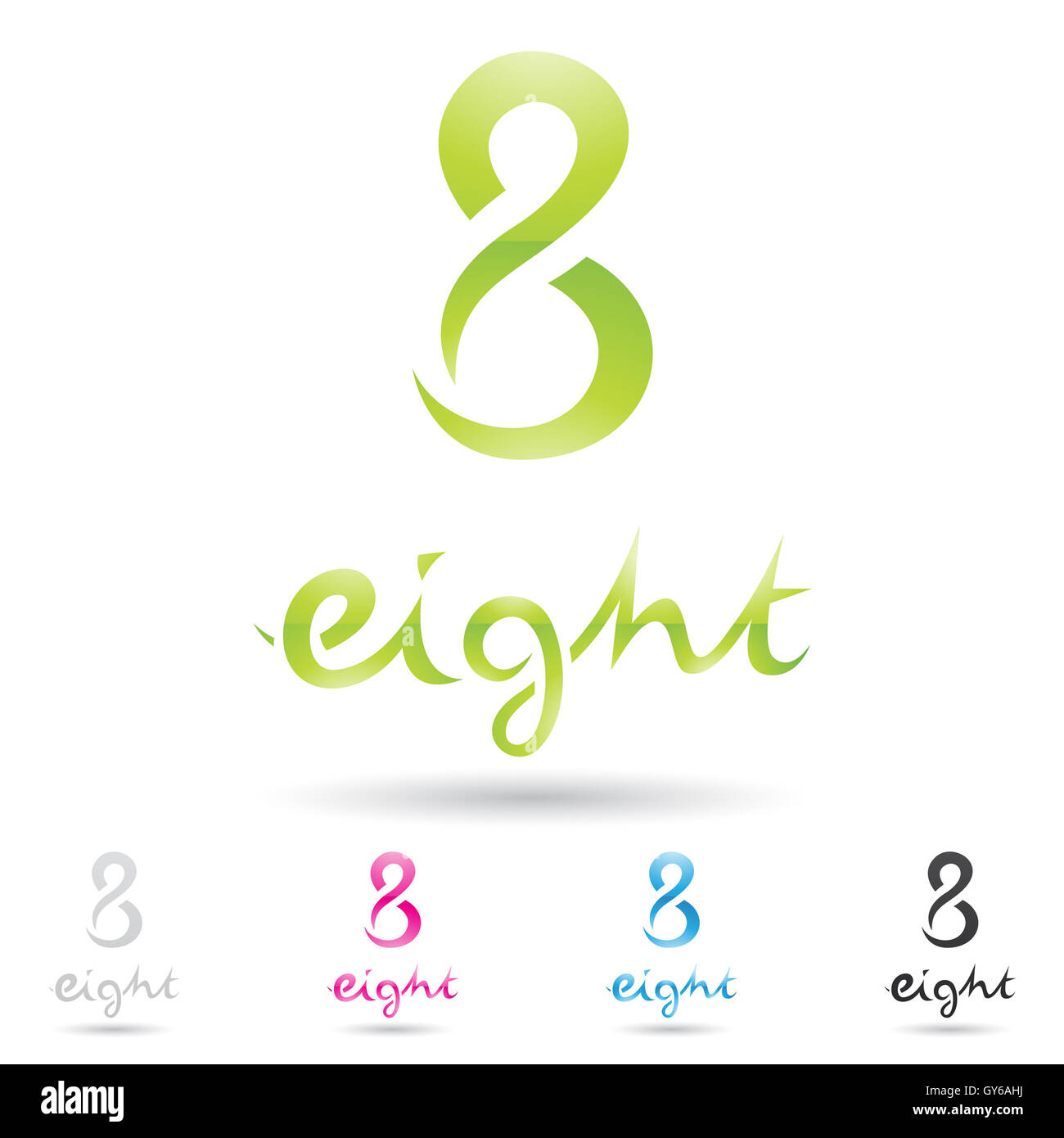 vector illustration of colorful and abstract icons for no eight Stock ...