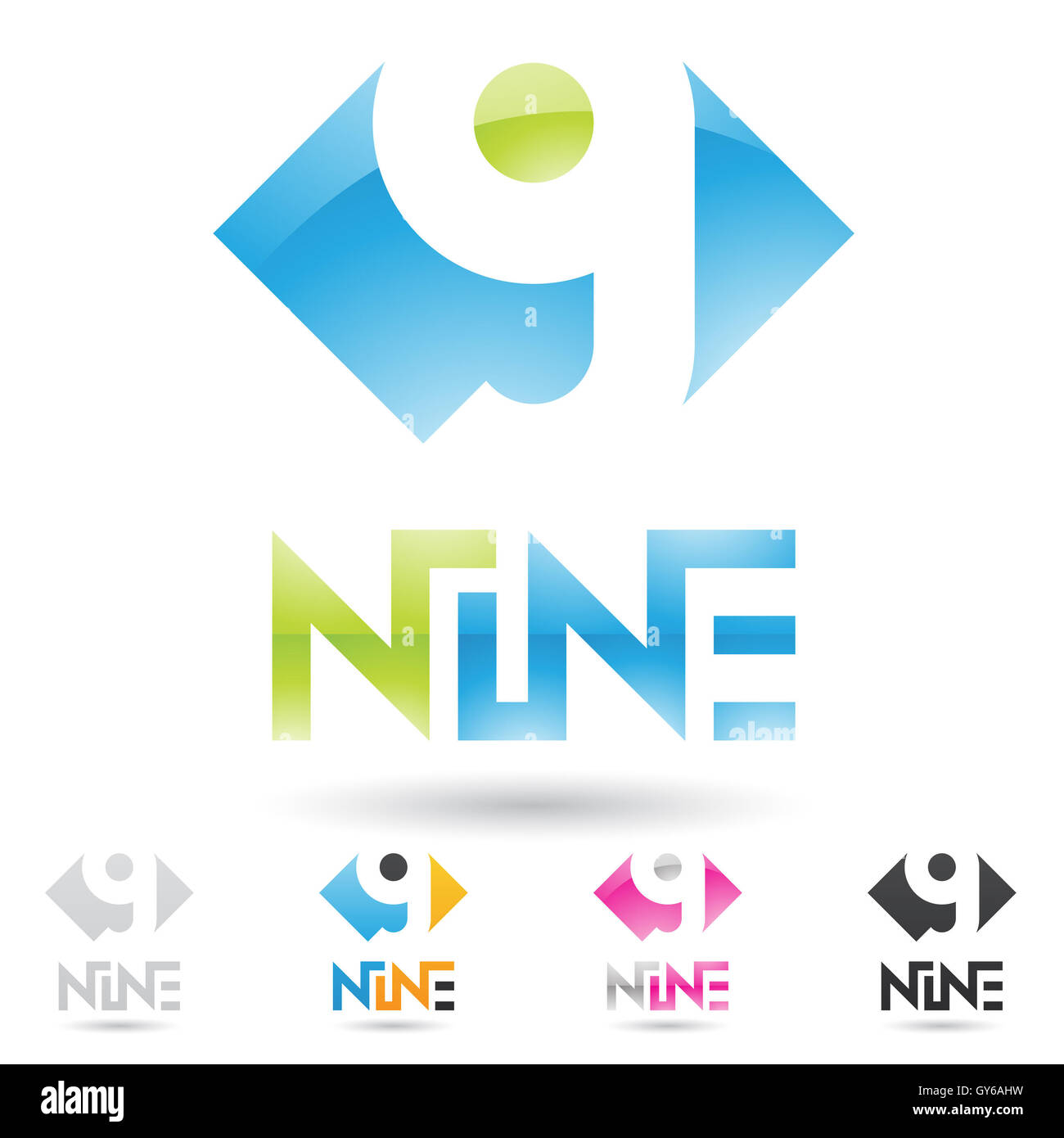 vector illustration of colorful and abstract icons for no nine Stock ...