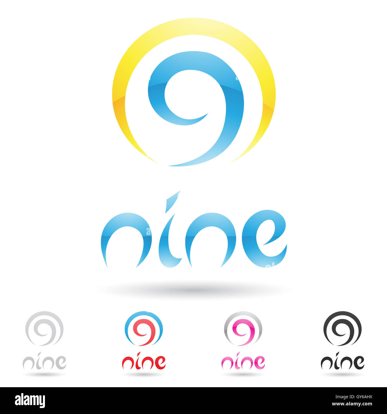 vector illustration of colorful and abstract icons for no nine Stock ...