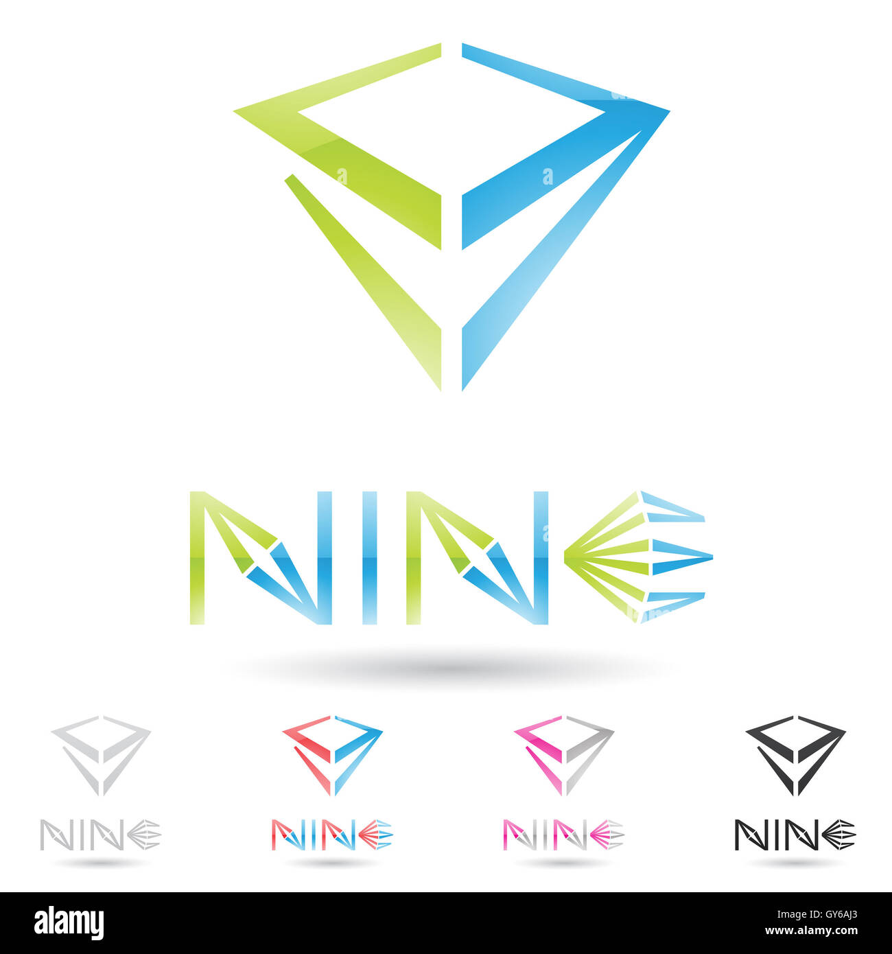 vector illustration of colorful and abstract icons for no nine Stock ...