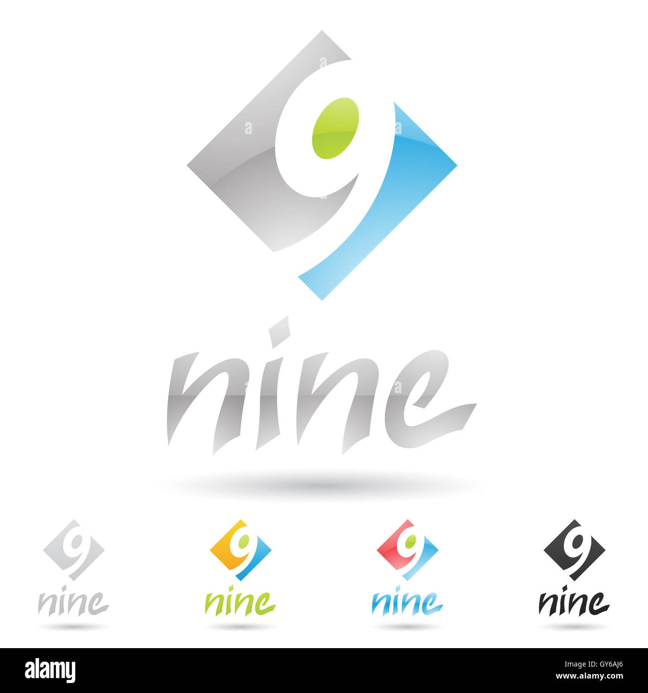 vector illustration of colorful and abstract icons for no nine Stock ...