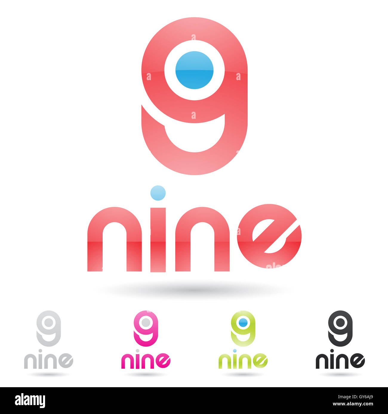 vector illustration of colorful and abstract icons for no nine Stock ...