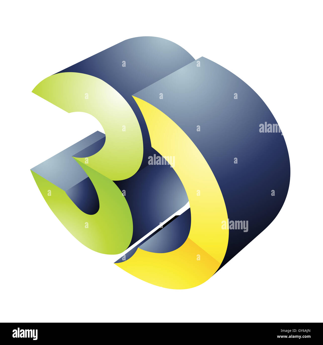 Illustration of 3d Display Technology Symbol isolated on a white ...