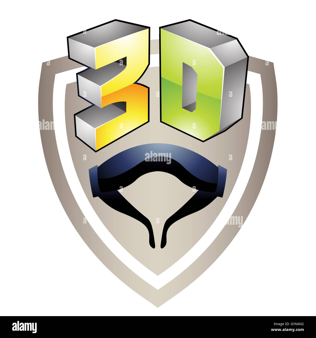 Illustration of 3d Display Technology Symbol isolated on a white ...