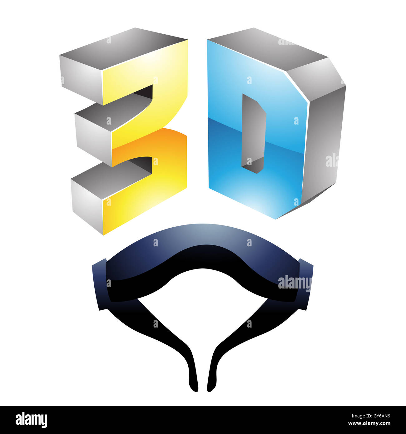 Illustration of 3d Display Technology Symbol isolated on a white ...