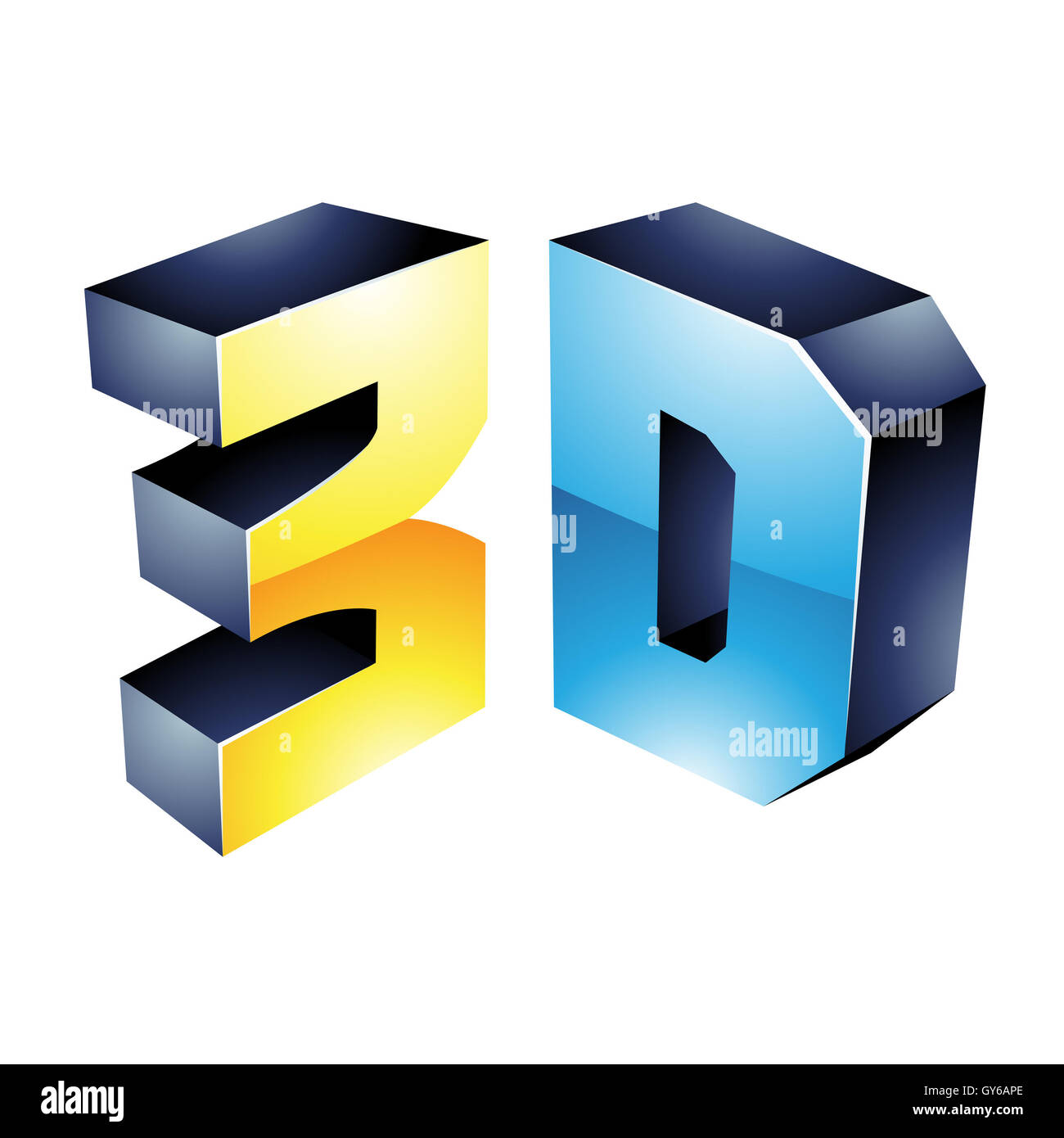 Illustration of 3d Display Technology Symbol isolated on a white ...